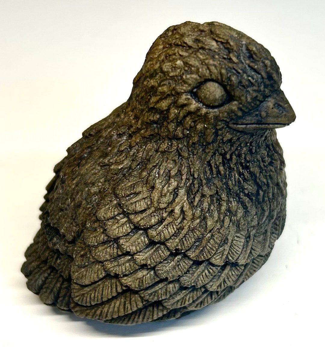 Extra Chick - "look Right" for Family of Quail Birds - Cast Concrete ...