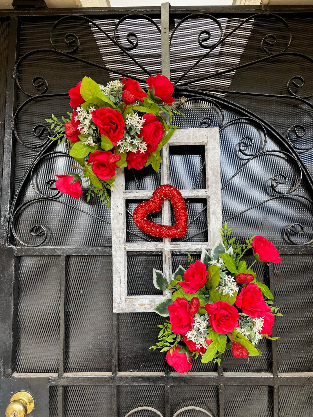 Valentine's Day Window Frame Wreath - Etsy