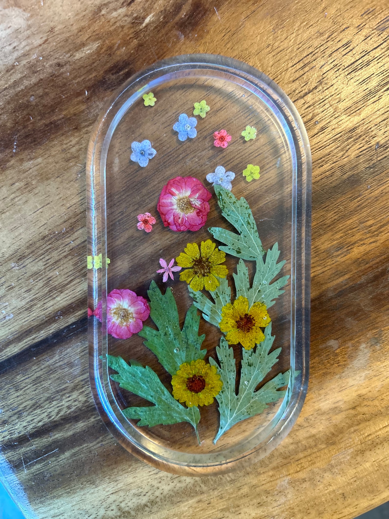 Floating Floral Resin Trinket Trays (more Colors!) | Decorative Tray ...