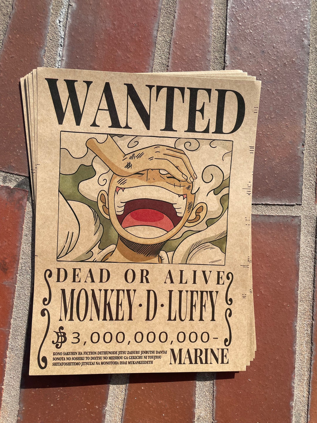 Custom Printed One Piece Wanted Posters Kraft - Etsy