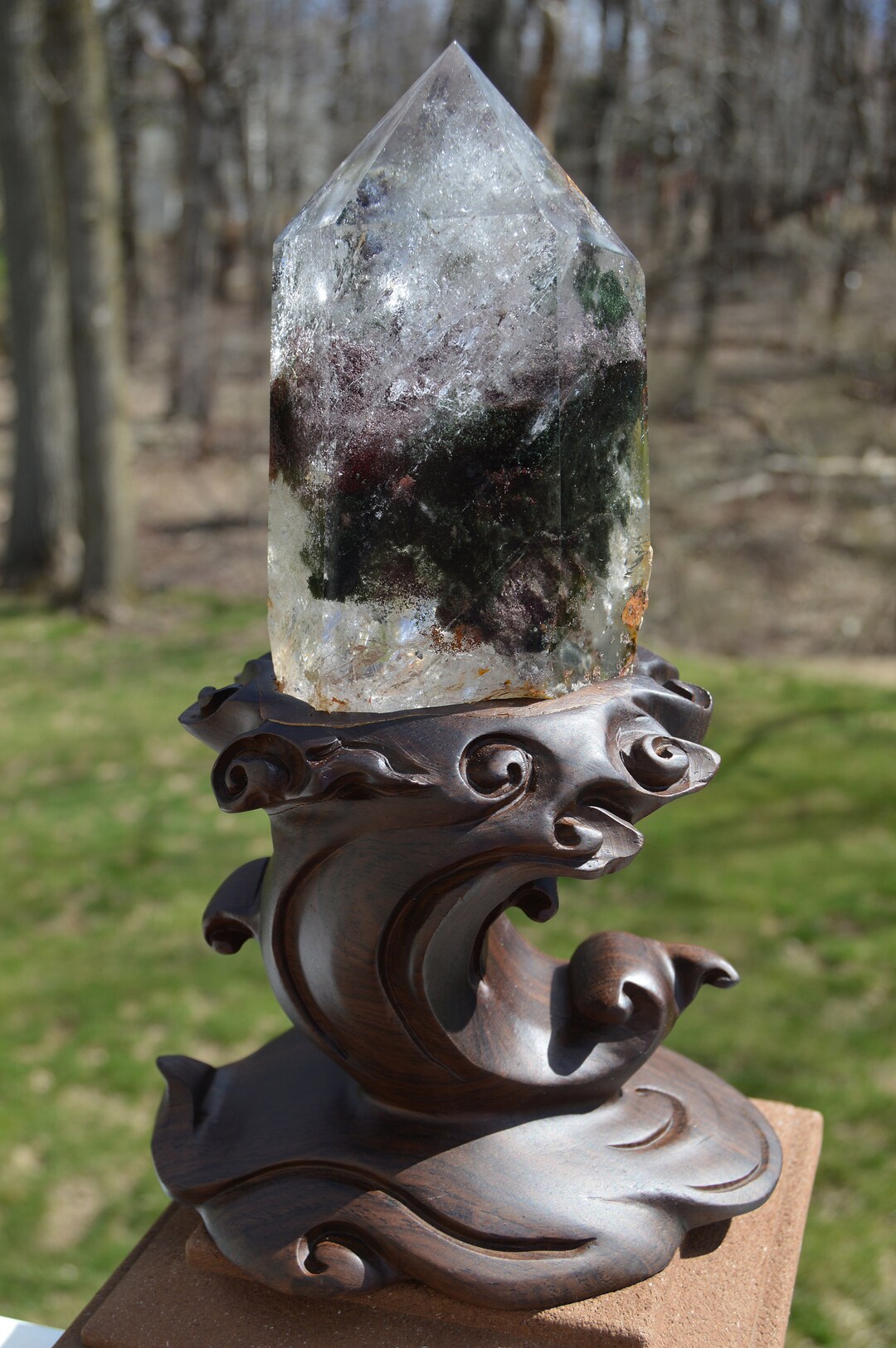 Large Garden Quartz Freeform With Custom Stand, Statement Piece. A ...