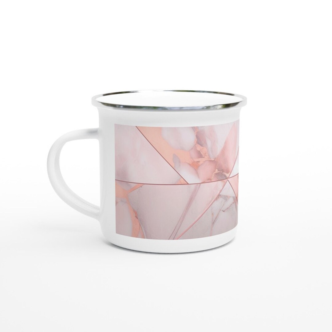 Pink Marble Tiles Mug Modern Mug, Cute Mug, Gifts for Her, White Marble ...