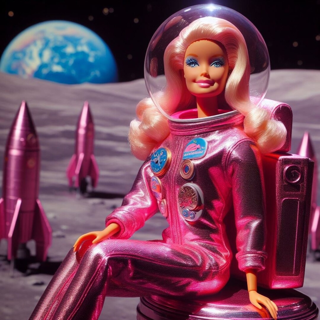 Astronaut Barbie: Shes on the Moon - Etsy