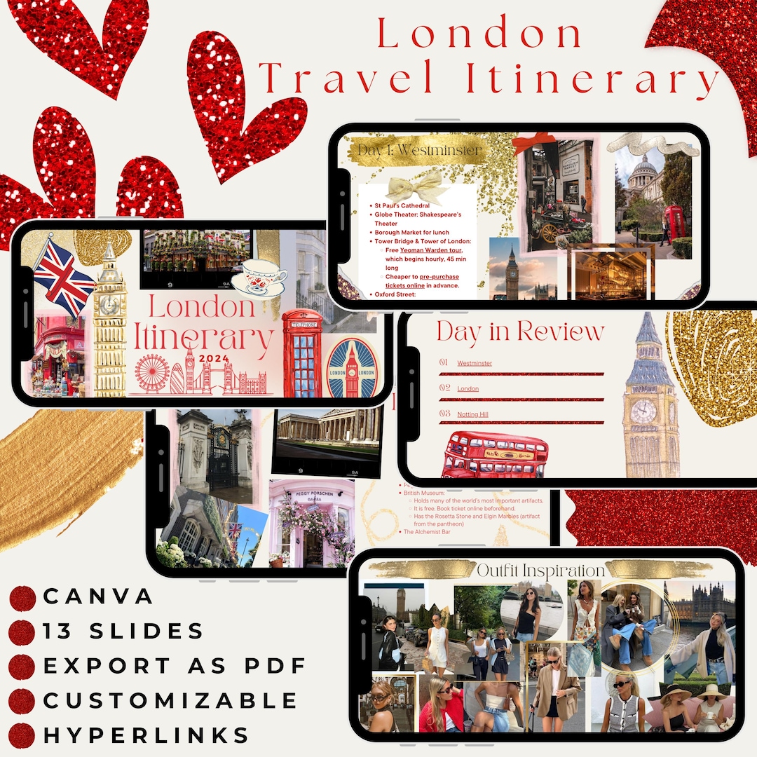 London Travel Itinerary | Travel Itinerary Template | Mobile Travel ...