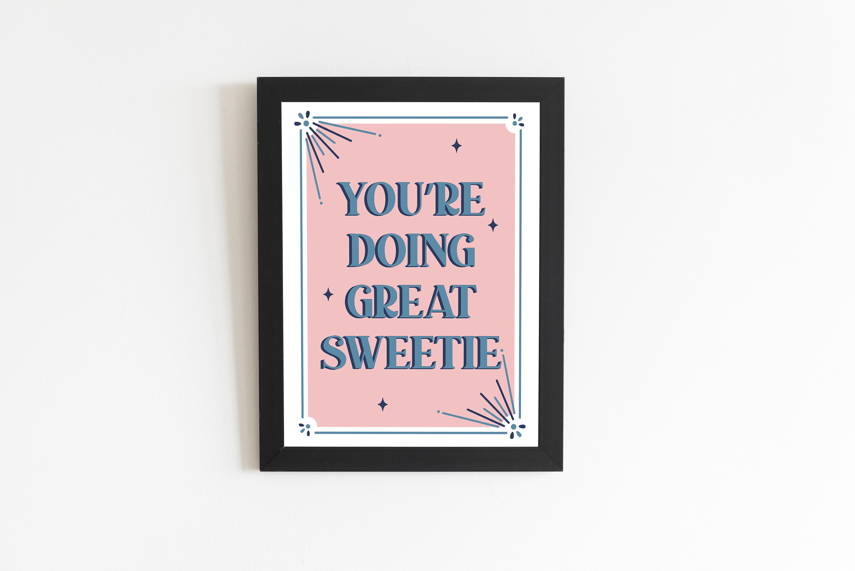 Inspirational Retro Art Print, You're Doing Decor (digital Download) - Etsy