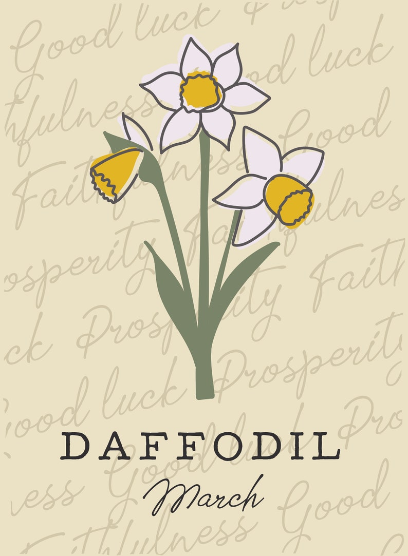 Daffodil | March Birth Flower | Art Print - Etsy