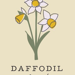 Daffodil | March Birth Flower | Art Print - Etsy