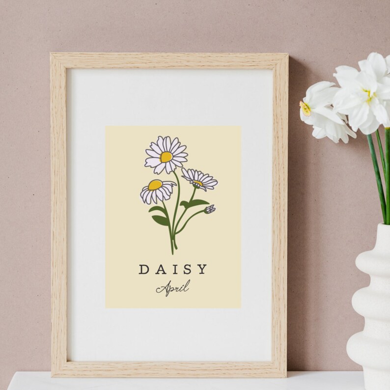 Daisy | April Birth Flower | Art Print - Etsy