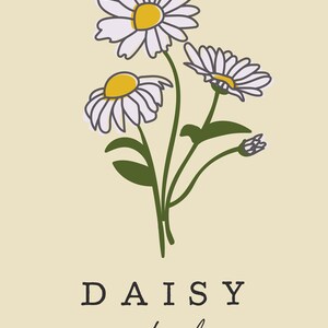 Daisy April Birth Flower Art Print - Etsy