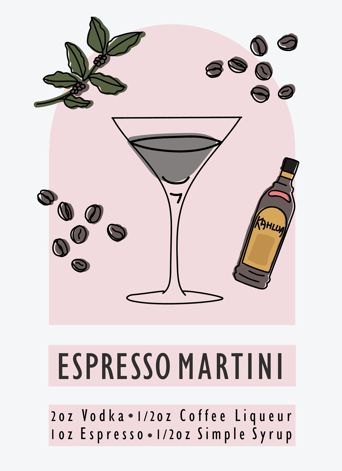 Espresso Martini Recipe | Printable Art - Etsy