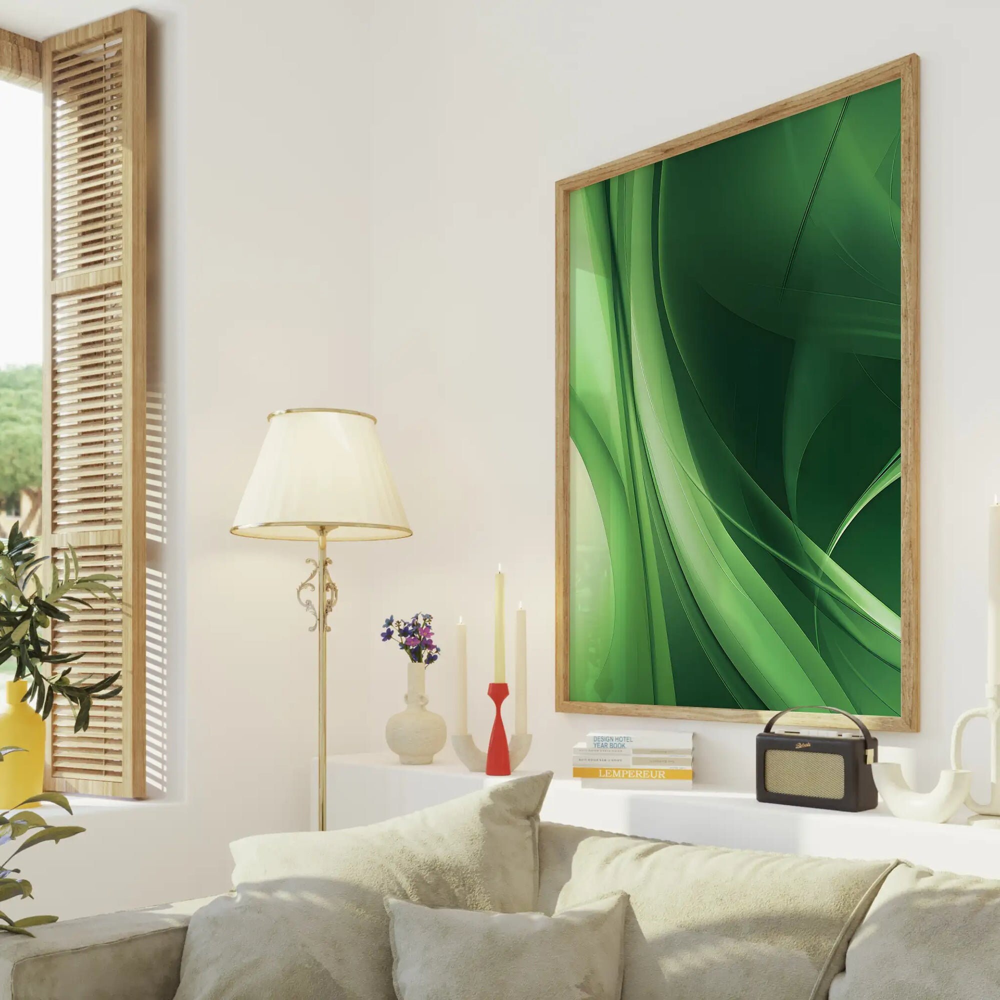 Abstract Green Soft No 2 Poster Geometric Wallart Clear Lines Artpiece ...