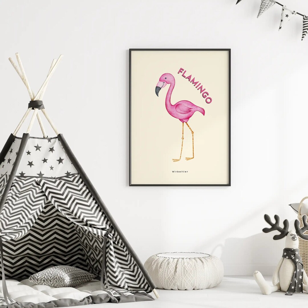 Flamingo Posters Children's Posters Playful Posters for Children's ...
