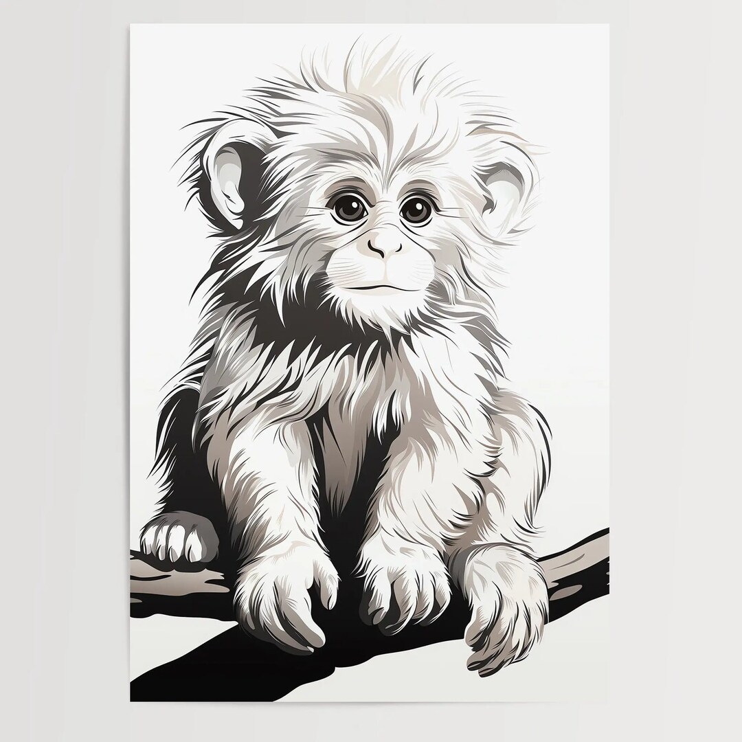 Monkey No 3 Comic Style Poster Children's Room Children's Poster Poster ...