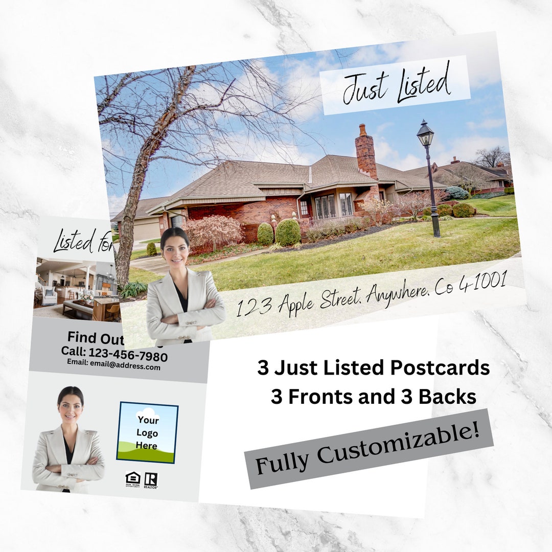 Real Estate Postcards. Just Listed Postcards, 3 Different Postcards ...