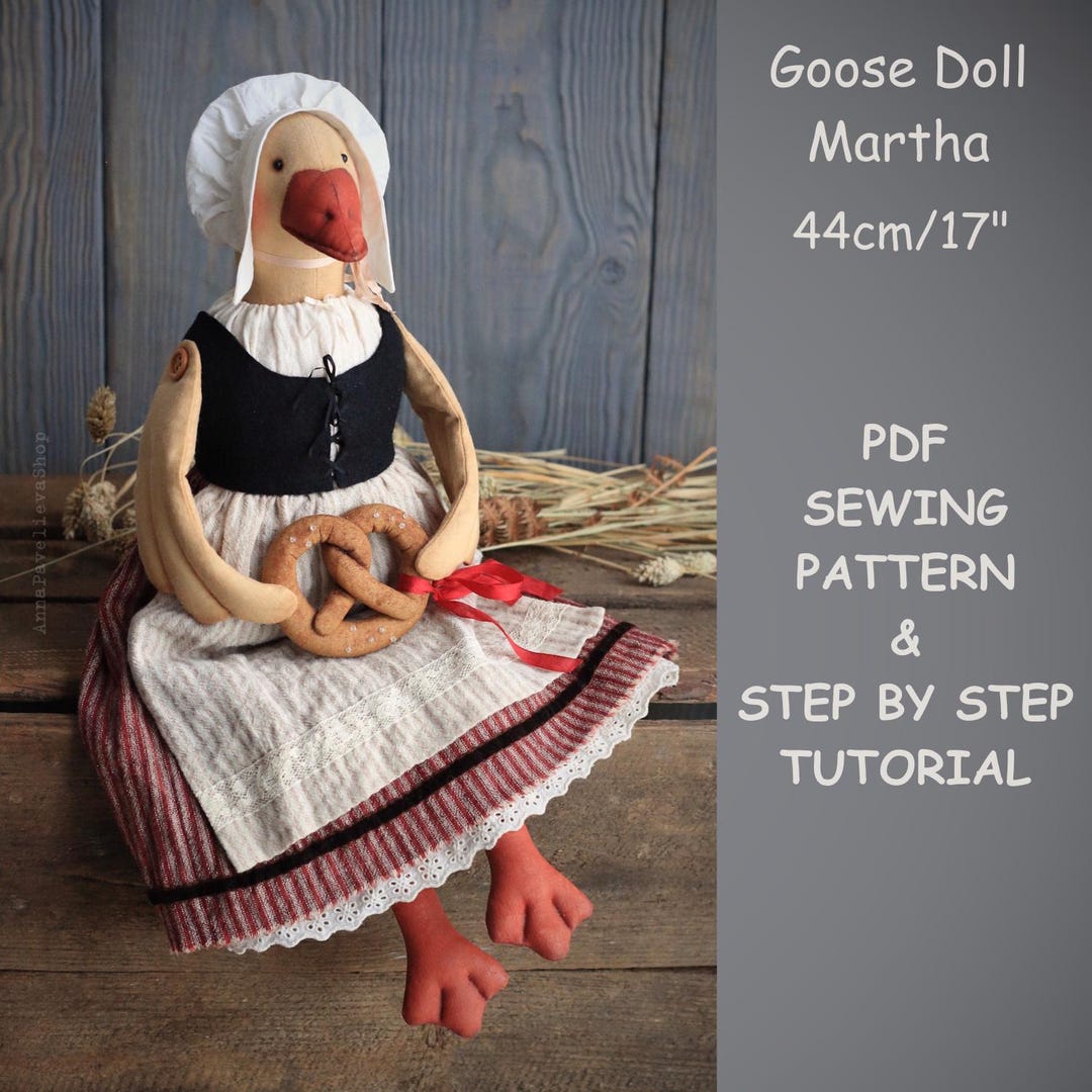 PDF Pattern & Tutorial Goose Doll 44 Cm 17