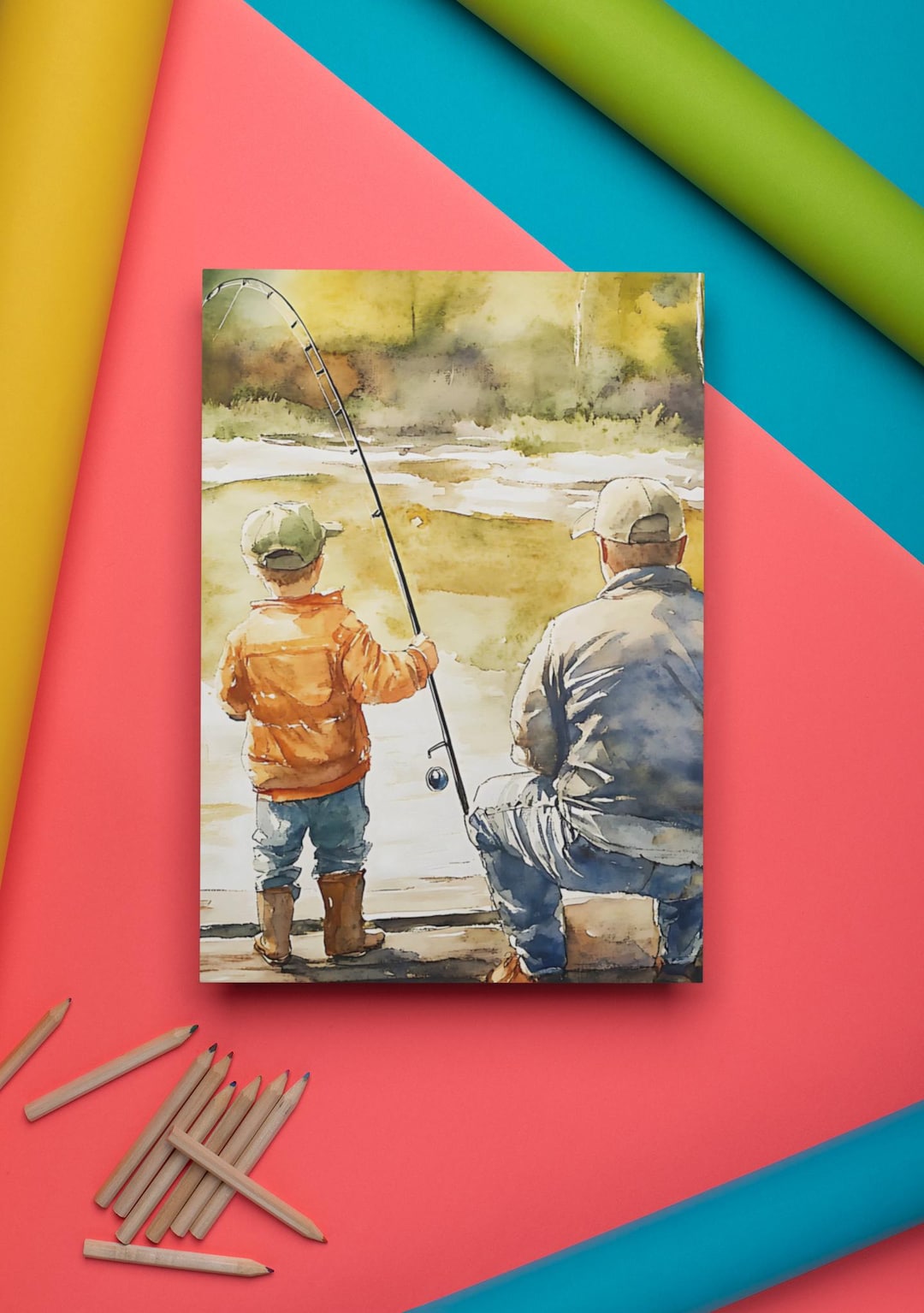 Digital Download Fishing With Dad Father’s Day Card - Etsy