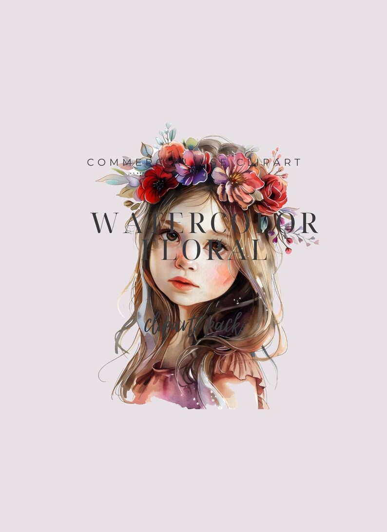 Beautiful Flower Girl Clip Art 12 Png Files 300 Dpi Etsy