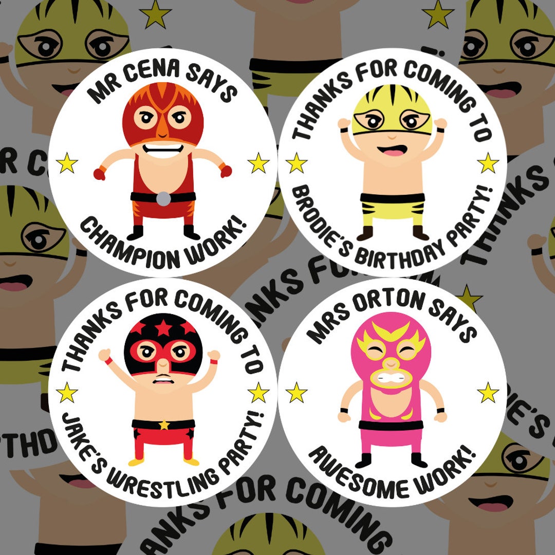 Personalised Luchador Wrestler Stickers School Reward Stickers Teacher ...