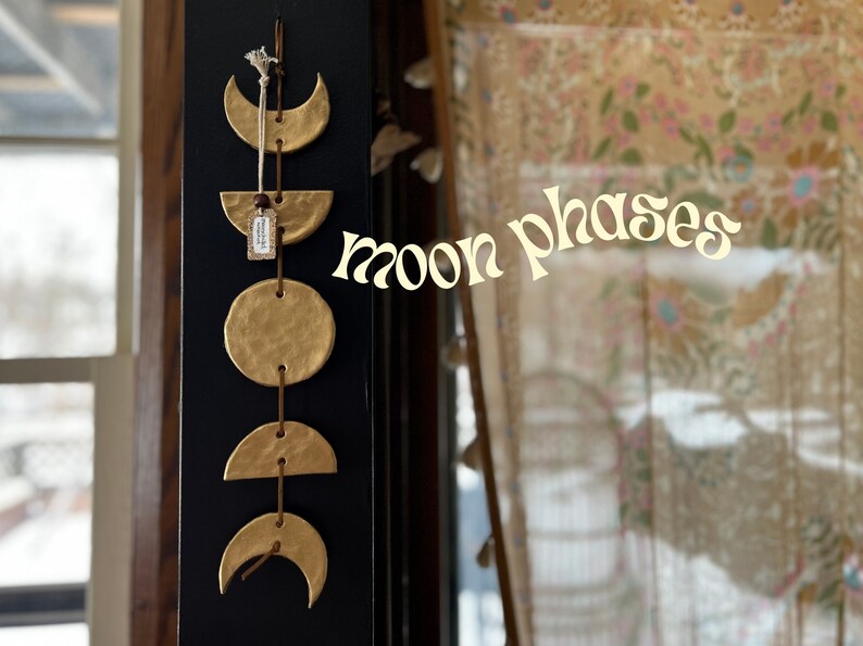 Moon Phase Wall Decor Ceramic Moon Wall Hanging Lunar Wall Art Handmade ...