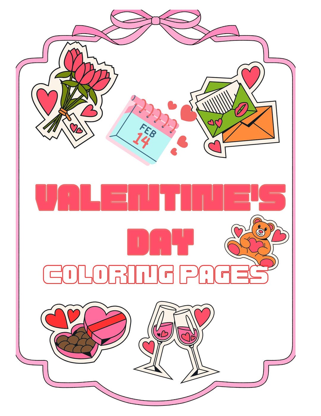 Coloring Book Valentine's Day, Family Activity, Kid's Activities ...