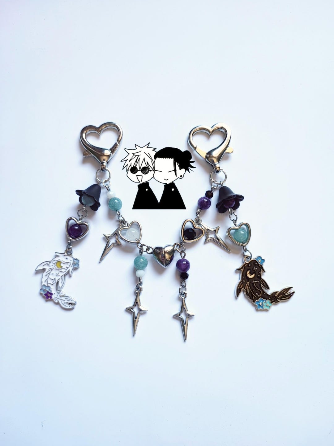Gojo&geto Koi Ying Yang Magnetic Heart Keychains - Etsy