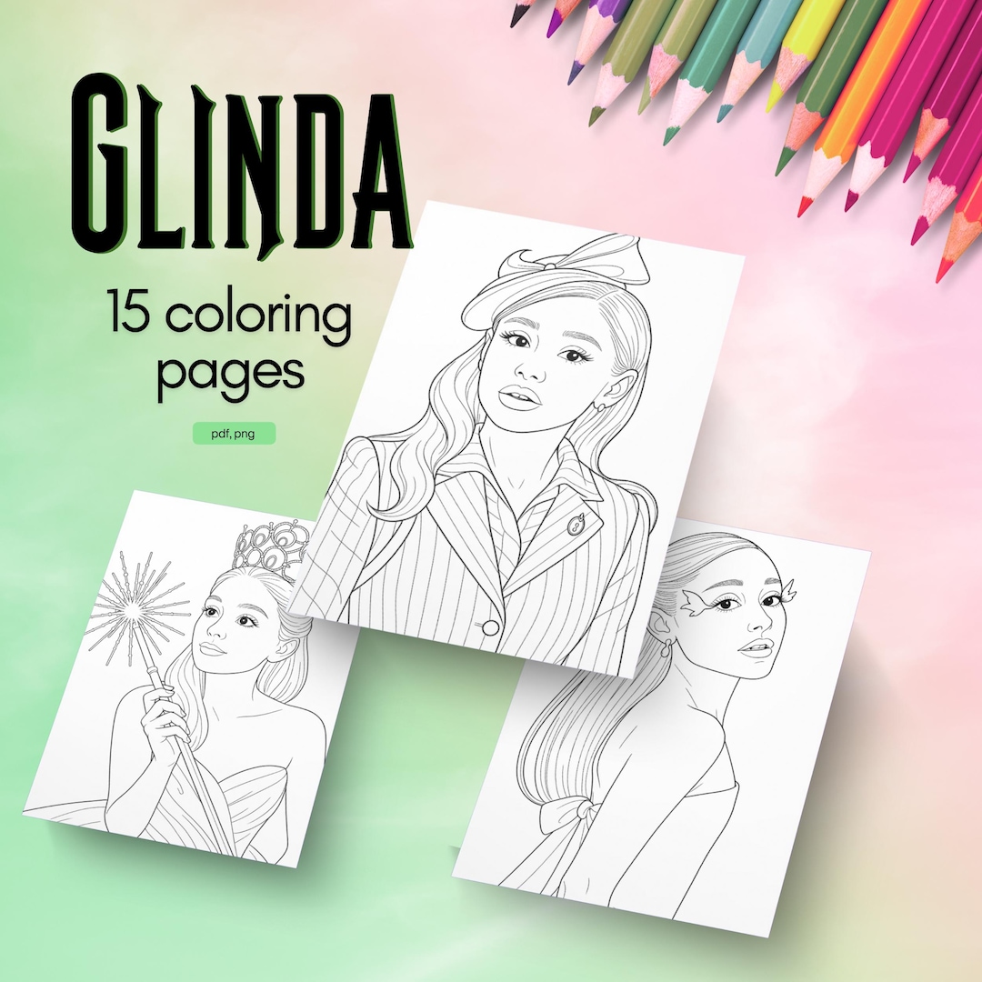 Glinda Wicked Inspired 15 Coloring Pages Bundle | Color Glinda - Etsy