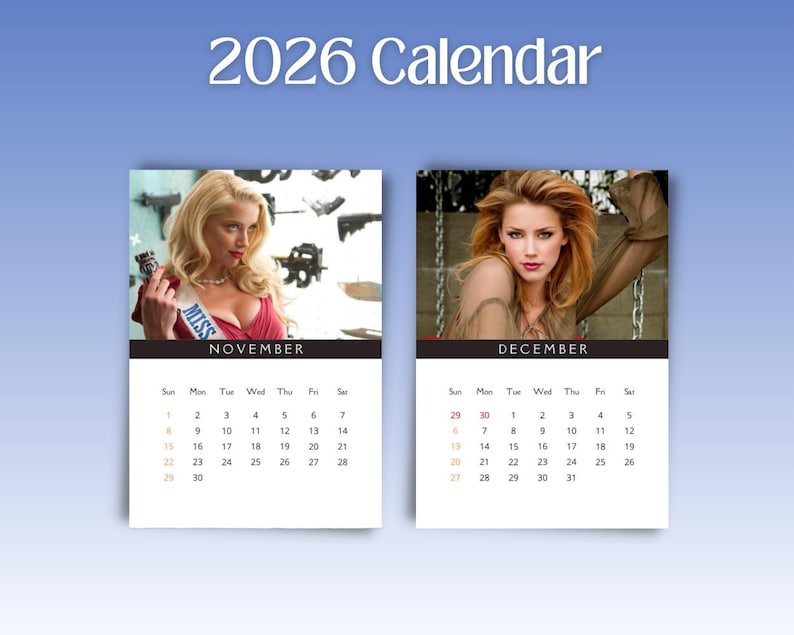 Amber Heard 2026 Calendar - Etsy