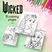 Wicked Inspired 15 Coloring Pages Bundle – Color Glinda, Elphaba - Etsy
