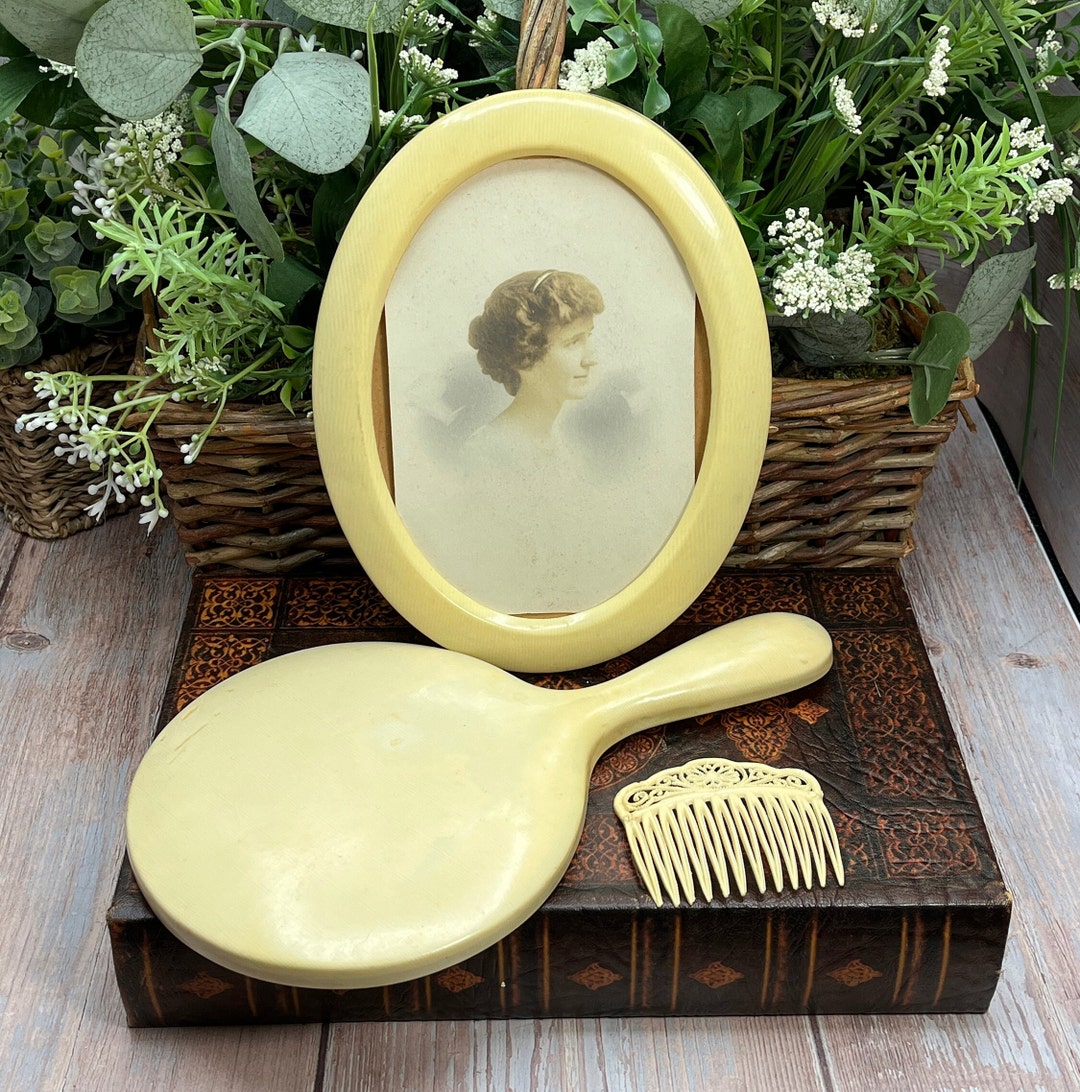 Vintage Celluloid Ivory Py-ra-lin Mirror - Celluloid Picture Frame ...