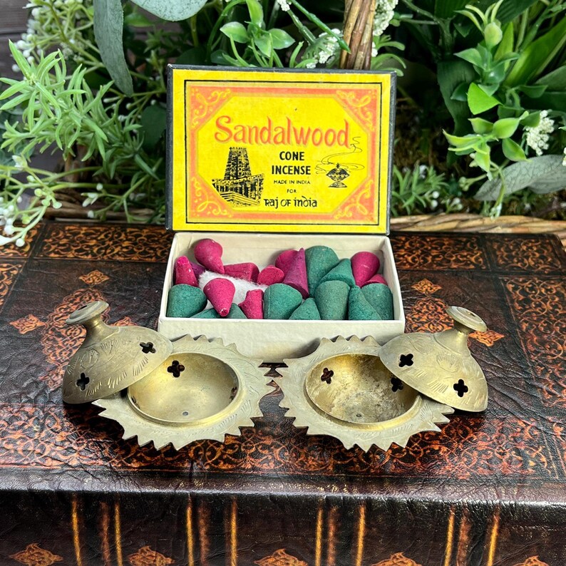 Vintage Solid Brass Incense Burner Set - Solid Brass Incense Gift Set ...