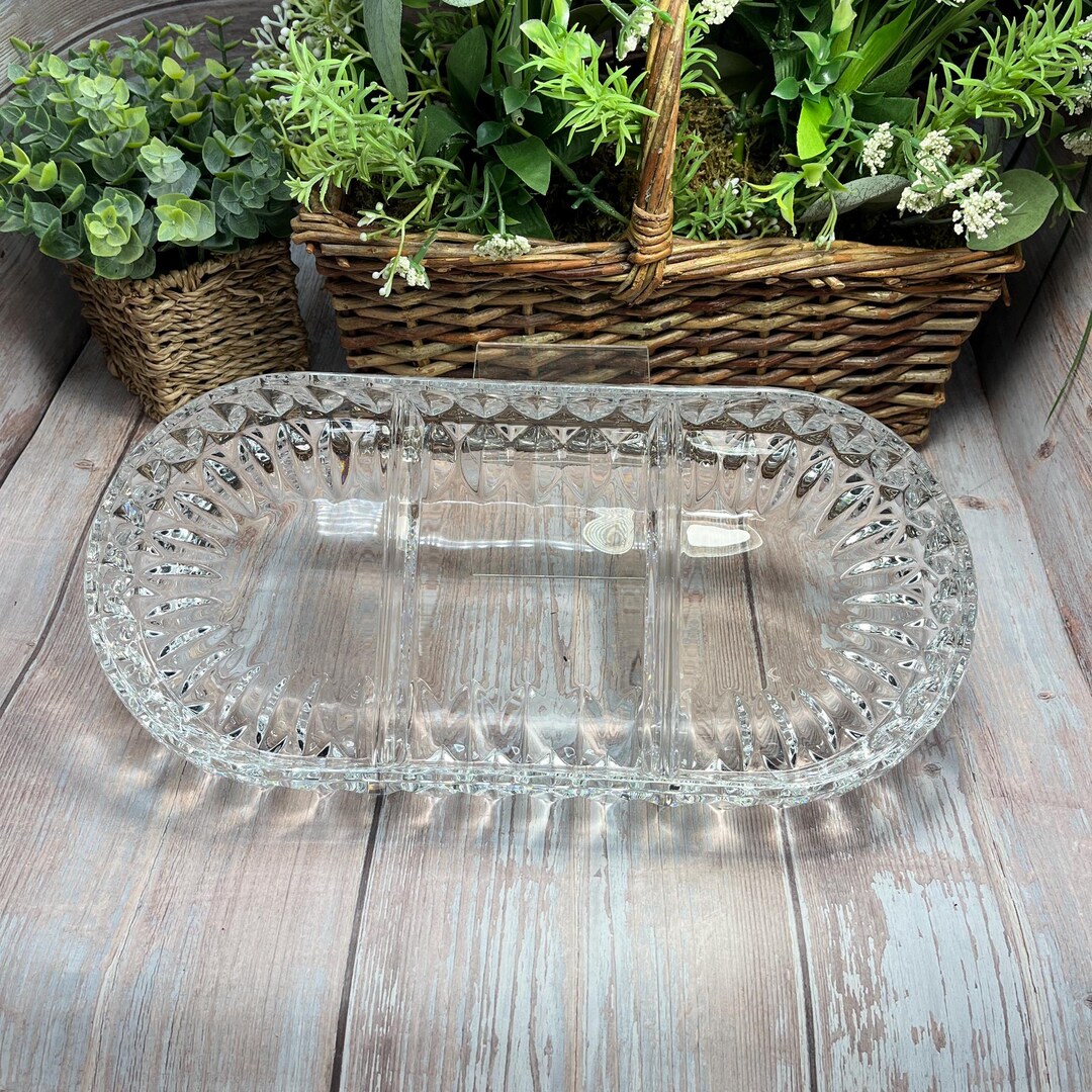 Vintage Gorham ALTHEA Lead Crystal 3-part Relish Dish - Vintage 1980s ...