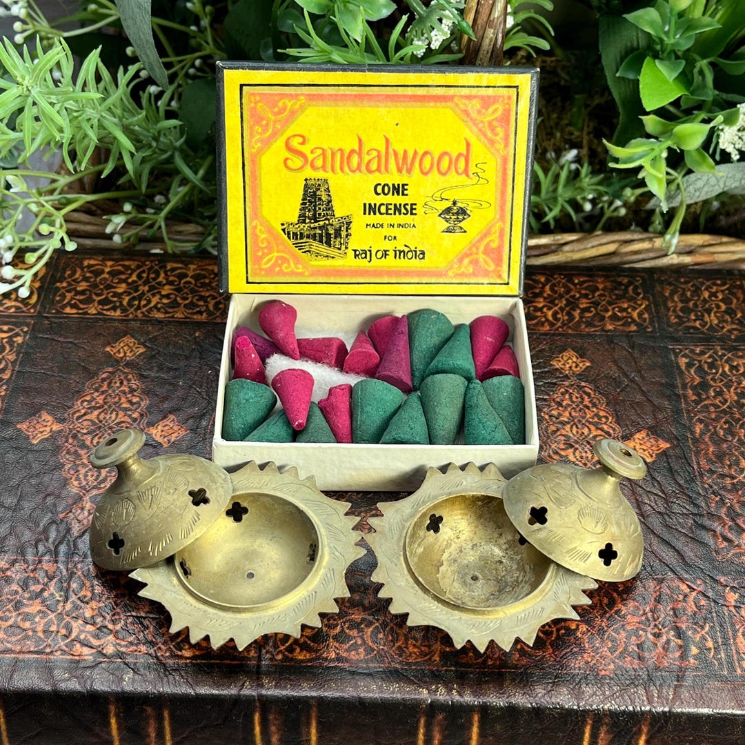 Vintage Solid Brass Incense Burner Set - Solid Brass Incense Gift Set ...