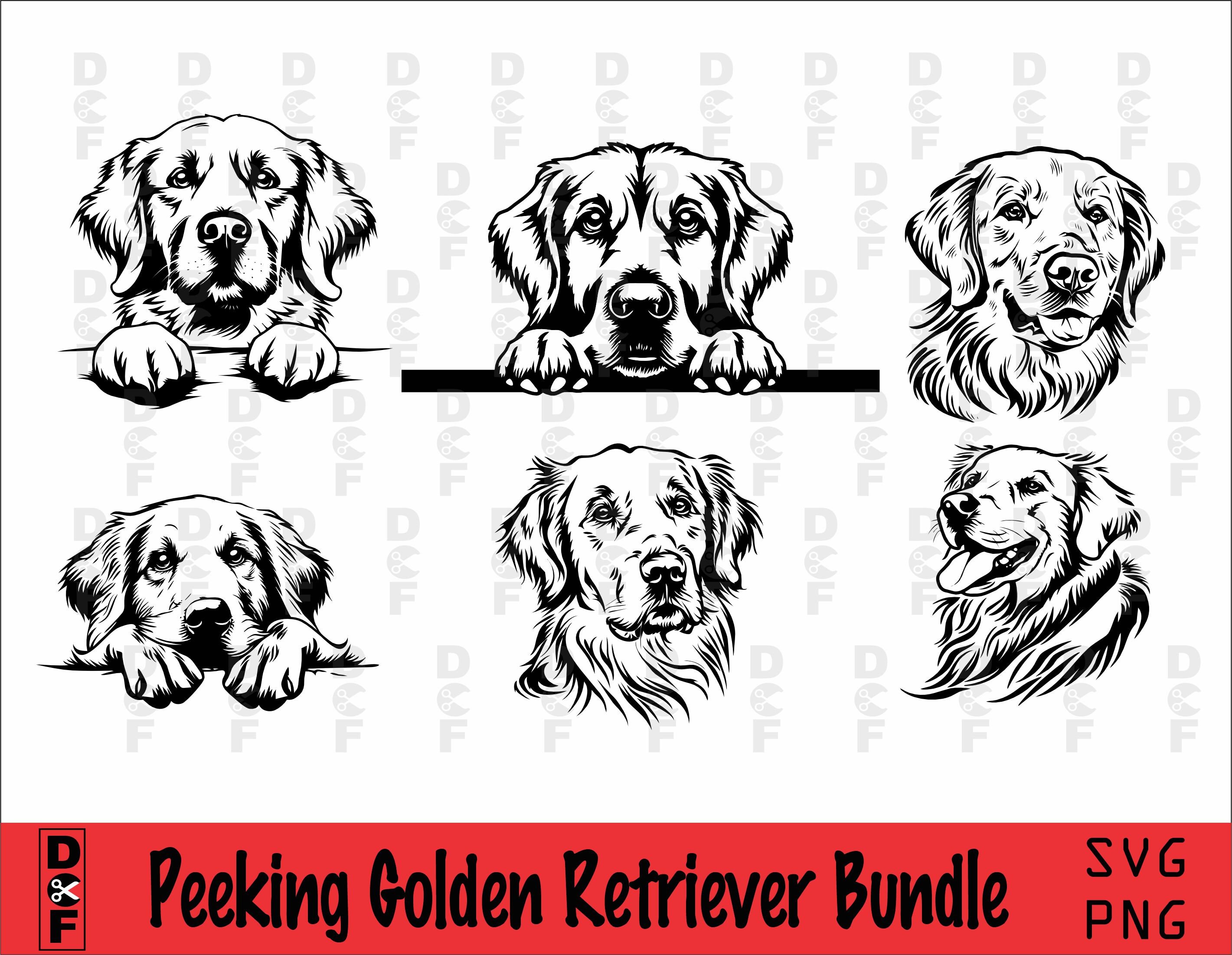 Peeking Golden Retriever SVG and PNG Bundle, Peeking Paws, Dog Breed, K ...