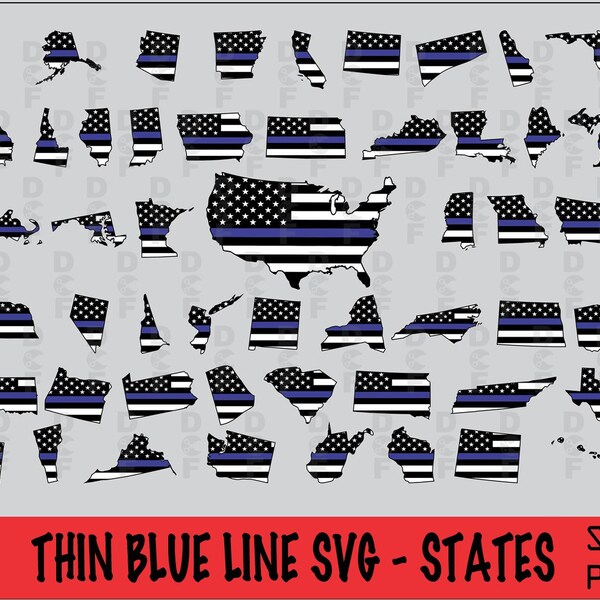 Blue Line Svg - Etsy