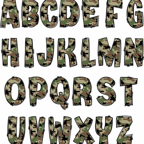 Camo Letters - Etsy