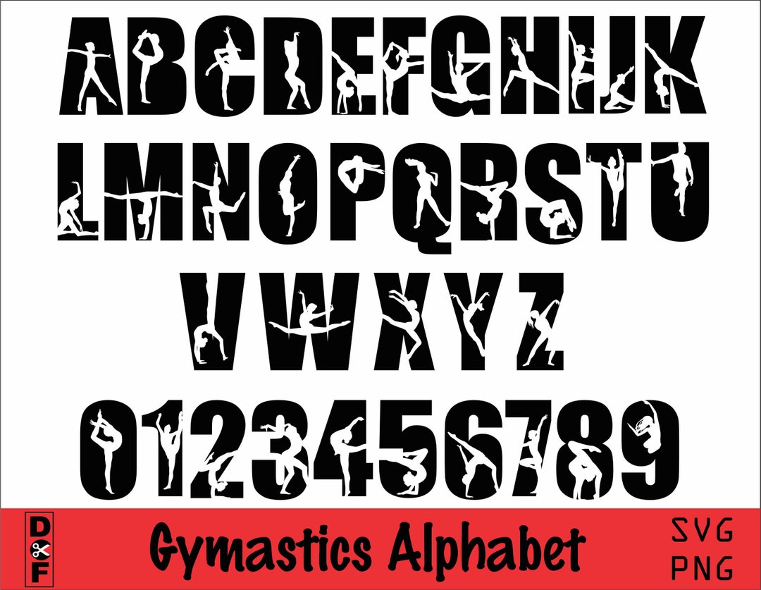 Buy Gymnastics Alphabet SVG Files, Digital Download, PNG Bundle Online ...