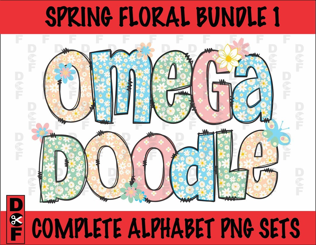 PNG Spring Floral Doodle Bundle Omega Series Summer Mothers Day Flower ...