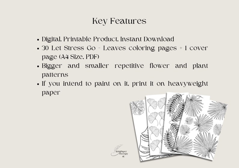 30 Leaves, Plants Coloring Pages, for Stress Relief, Women, ADHD ...