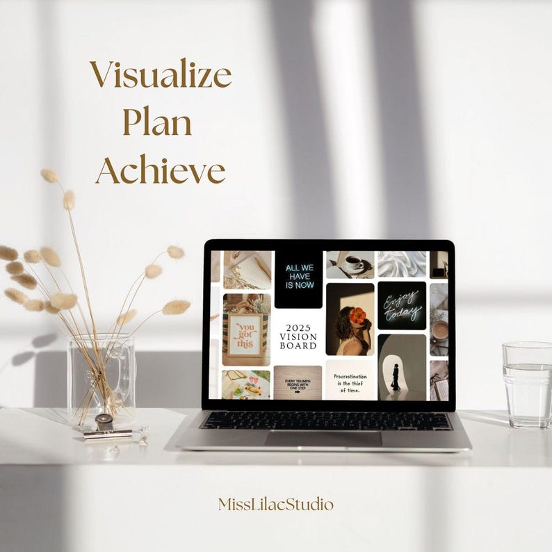 Digital Vision Board Template Kit 2025 New Year Manifestation Board ...