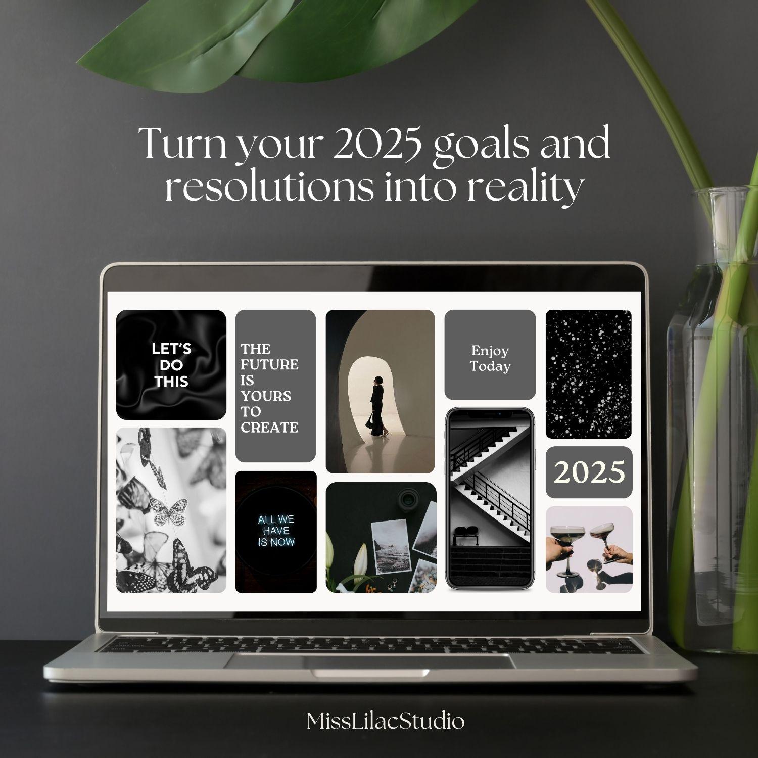 Digital Vision Board Template Kit 2025 New Year Manifestation Board ...