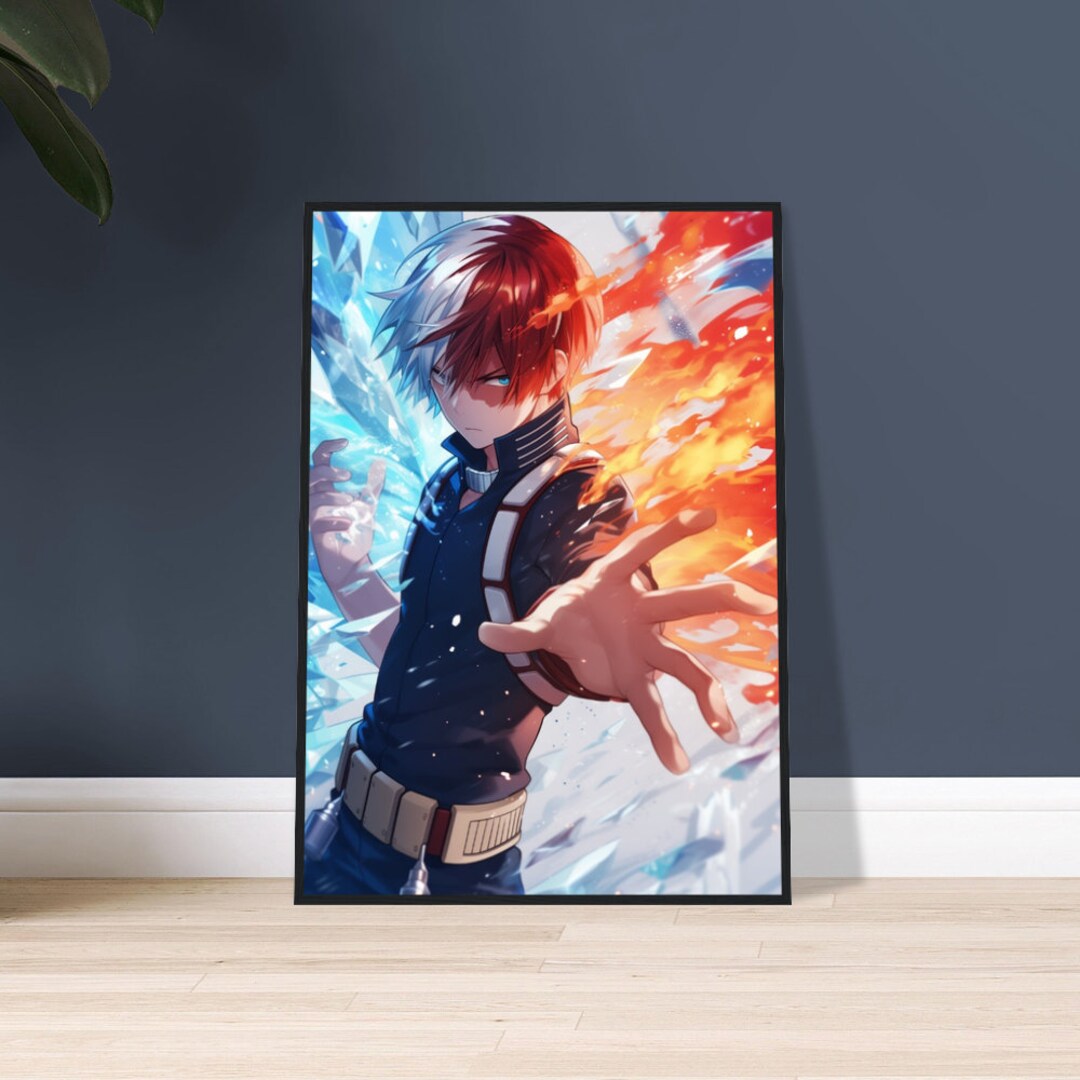 Fiery Resolve Shoto Todoroki 4K Wall Art 4K Framed Art - Etsy