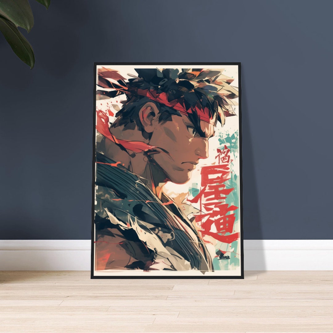 Ryu's Kanji Scroll 4K Wall Art 4K Framed Art - Etsy
