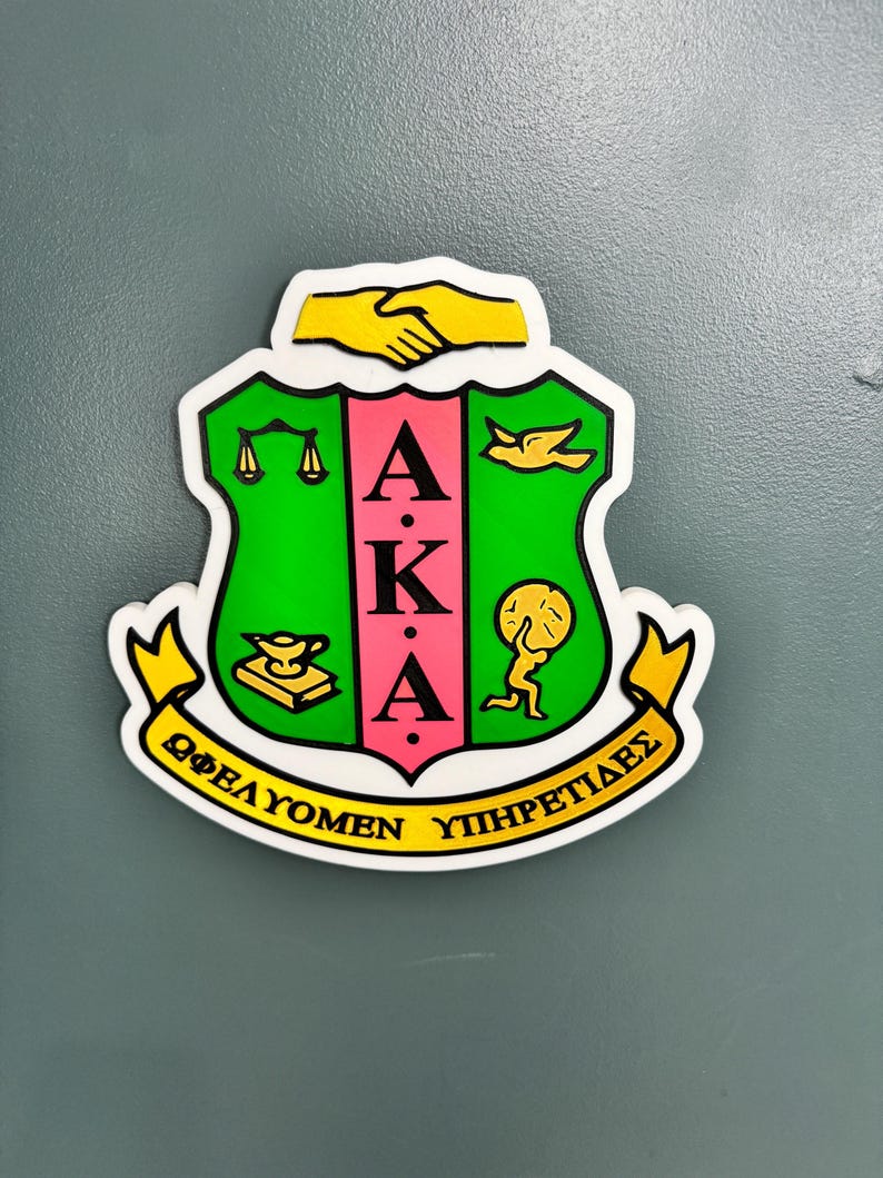 Alpha Kappa Alpha Crest. 3D Printed Decor in Pink and Green - Etsy