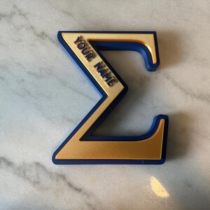 Personalized Sigma Gamma Rho Wall Art in Blue and Gold | Great Gift ...