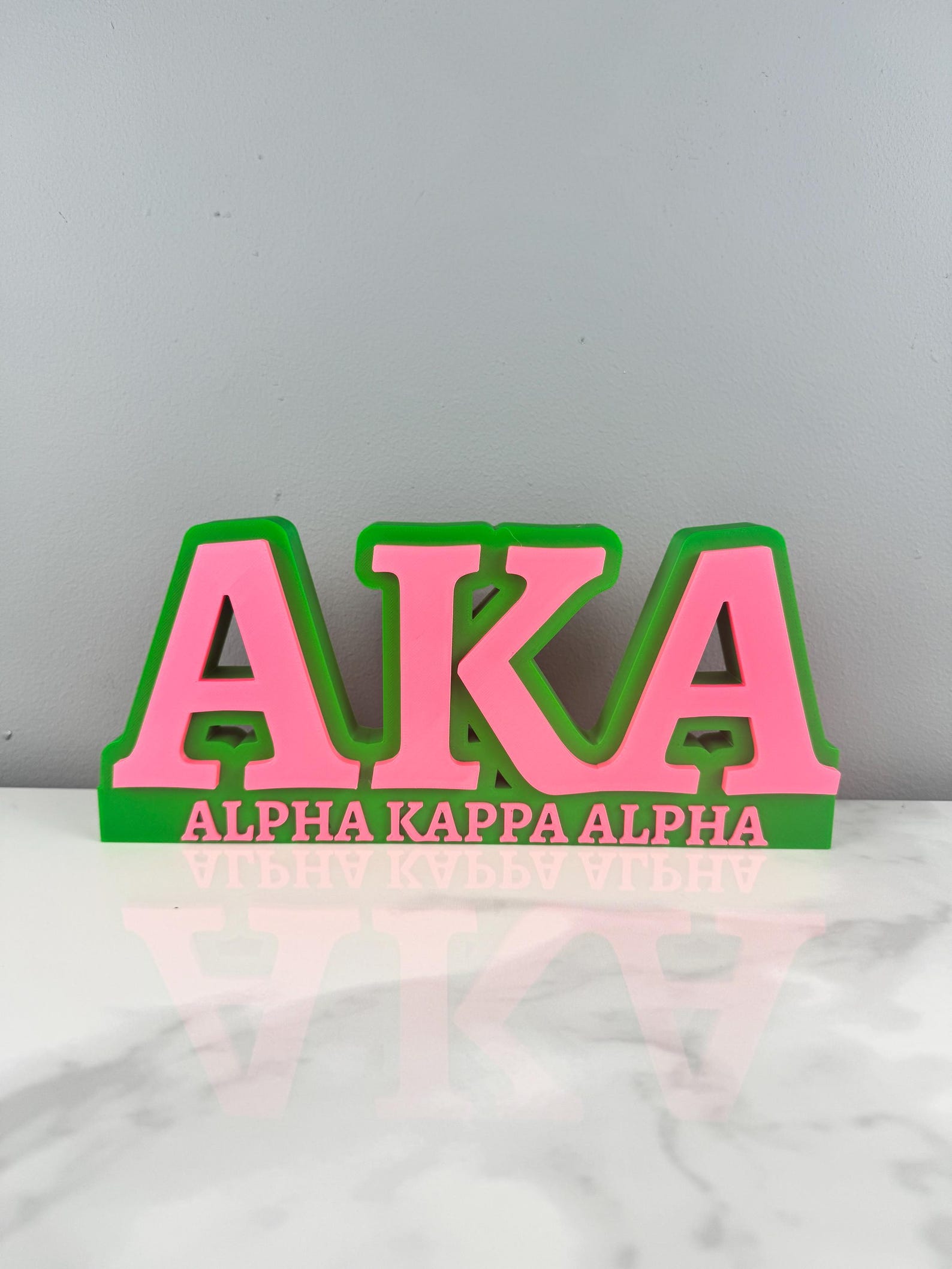 Personalized Alpha Kappa Alpha 3D Printed Desk Sign: Pink & Green 11 ...