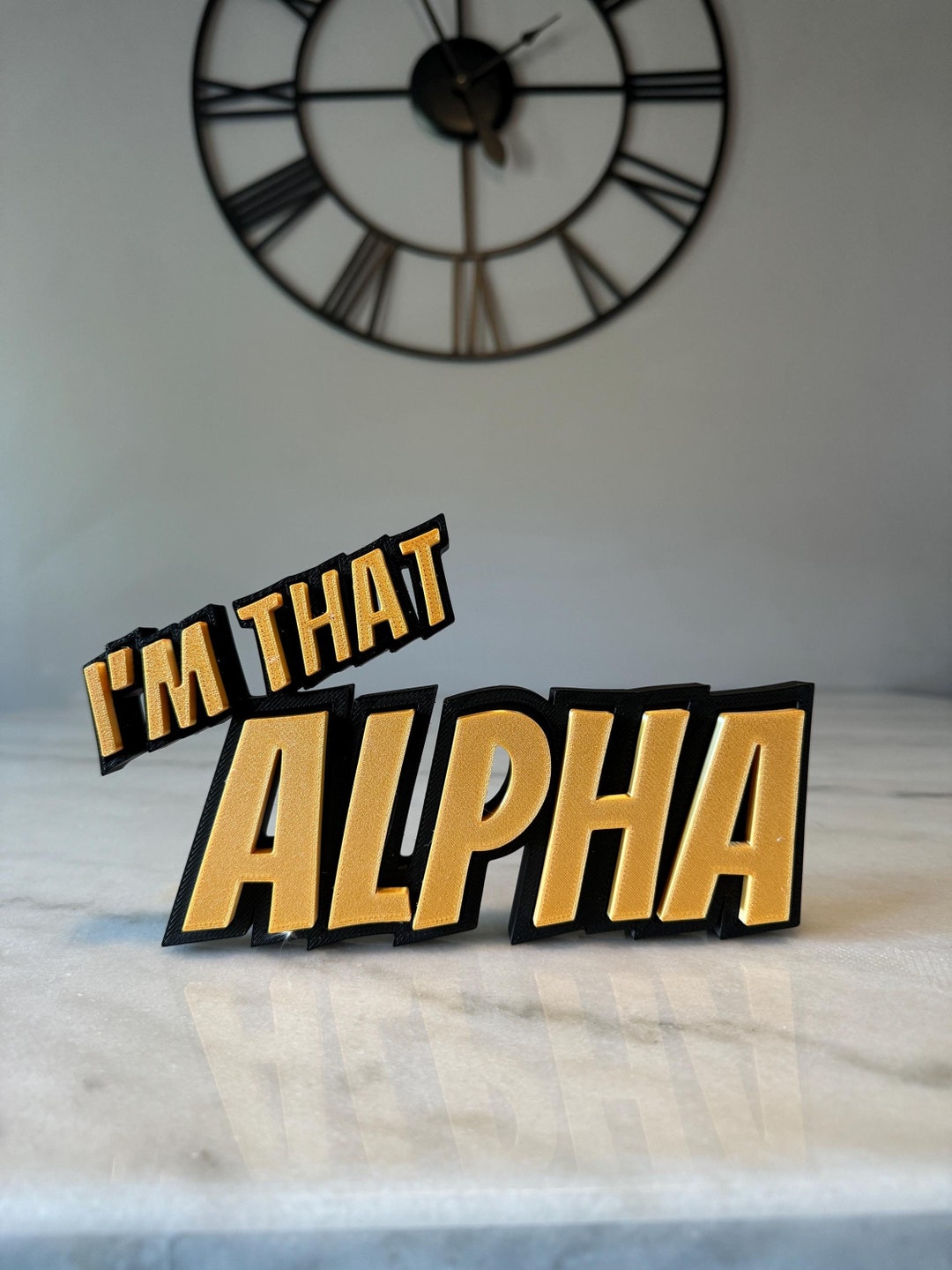 I'm That Alpha Desk Sign in Black and Gold - Etsy