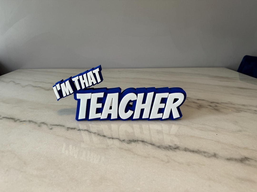 3D Printed Teacher Appreciation Sign, Personalized Teacher Desk Decor ...