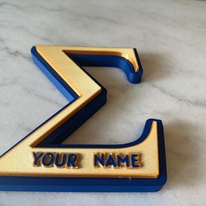 Personalized Sigma Gamma Rho Wall Art in Blue and Gold | Great Gift ...
