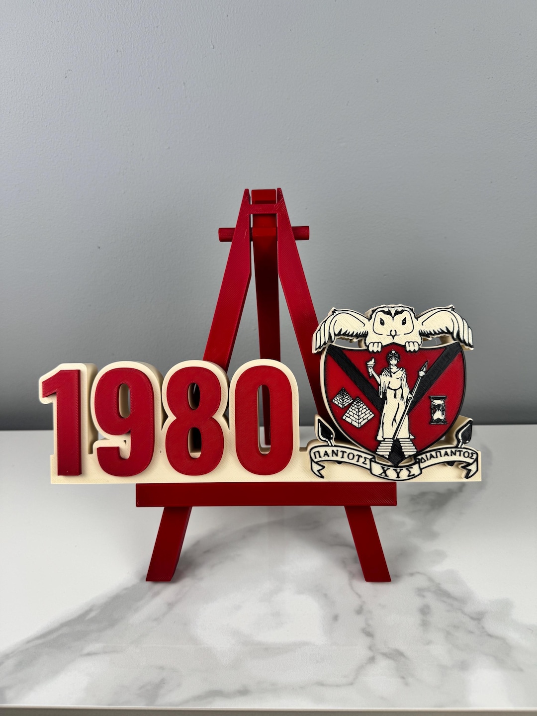 Chi Upsilon Sigma Desk Sign With Crest and Founding Year of 1980 ...