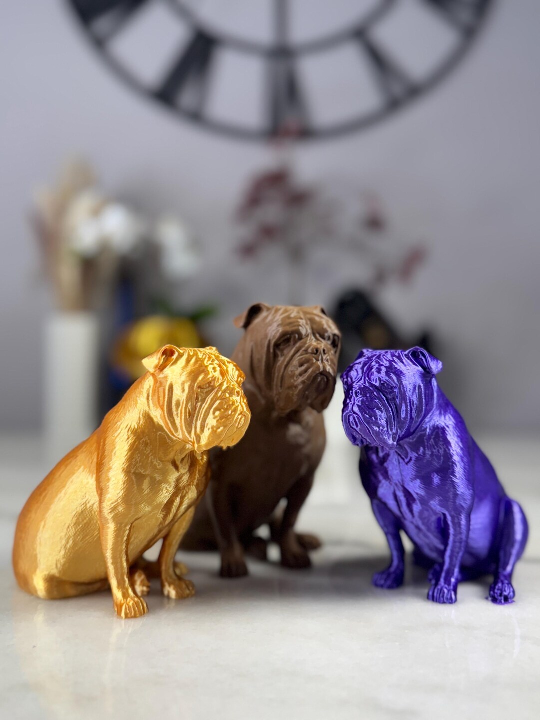American Bulldog Statue: Life-like Dog Sculpture, Pet Memorial Keepsake ...
